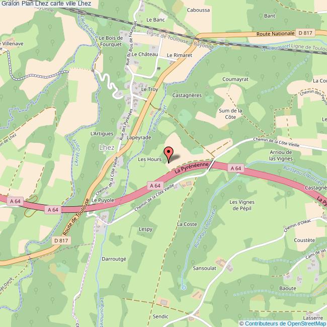 Plan Lhez carte ville Lhez