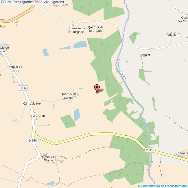 Plan Ligardes carte ville Ligardes