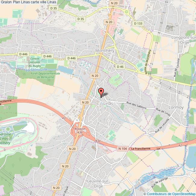 Plan Linas carte ville Linas