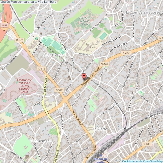 Plan Lombard carte ville Lombard