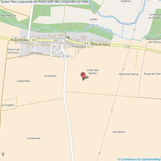 Plan Longueville-sur-Aube carte ville Longueville-sur-Aube