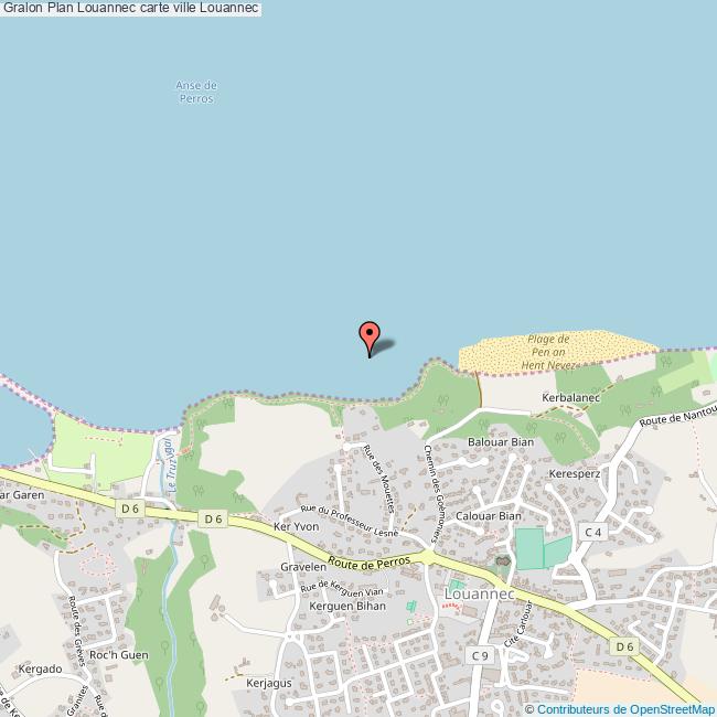 Plan Louannec carte ville Louannec