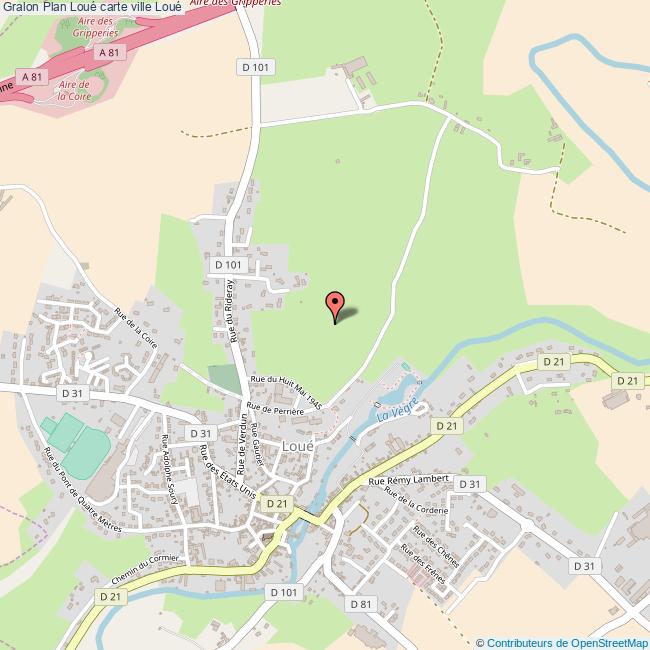 Plan Loué carte ville Loué