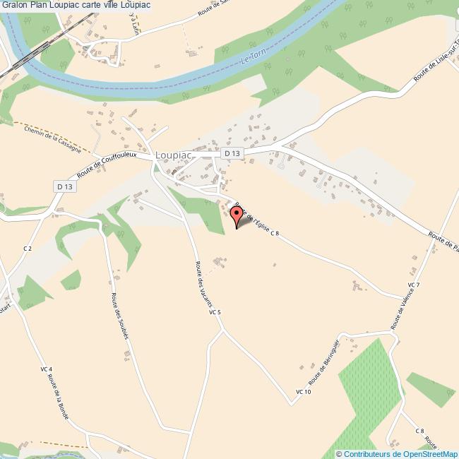 Plan Loupiac carte ville Loupiac