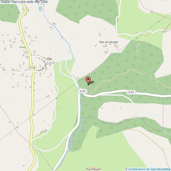 Plan Loze carte ville Loze