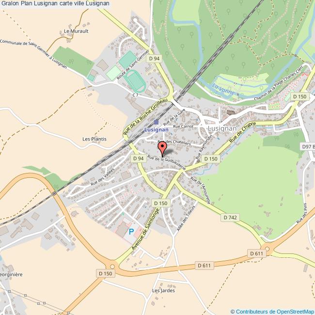 Plan Lusignan carte ville Lusignan