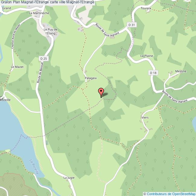 Plan Magnat-l'Etrange carte ville Magnat-l'Etrange
