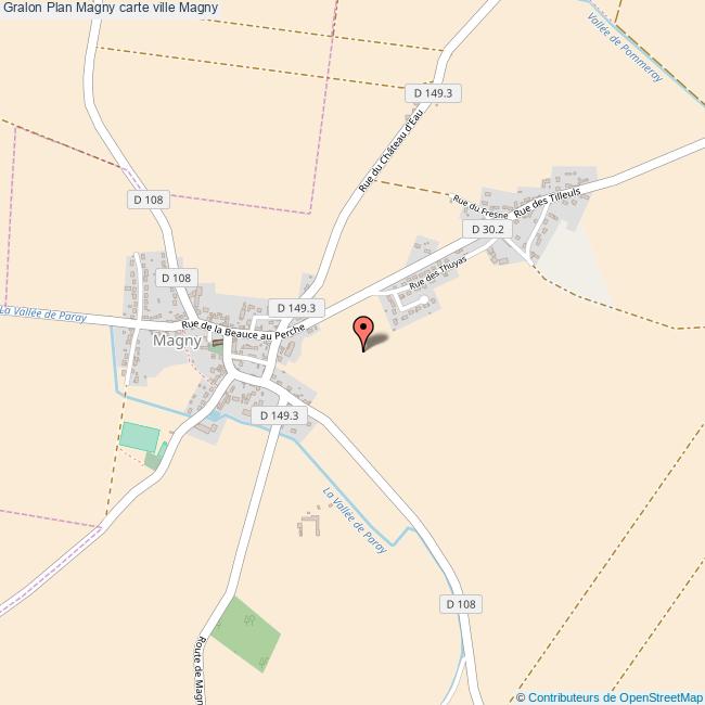 Plan Magny carte ville Magny