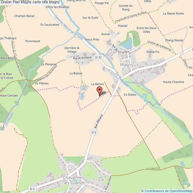 Plan Magny carte ville Magny