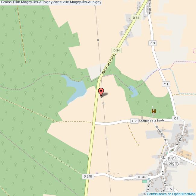 Plan Magny-lès-Aubigny carte ville Magny-lès-Aubigny
