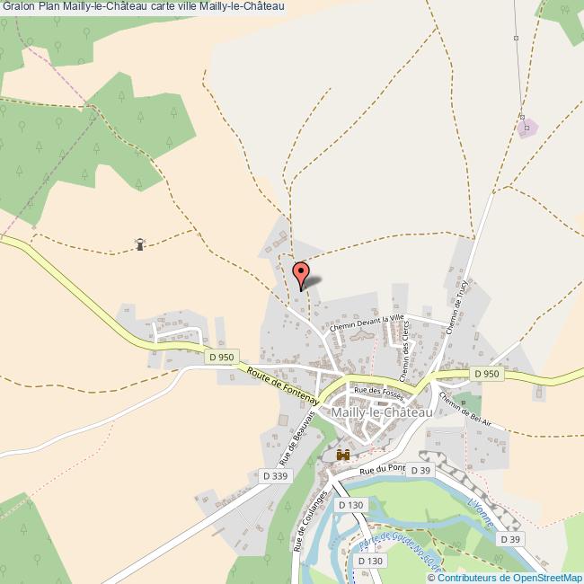 Plan Mailly-le-Château carte ville Mailly-le-Château