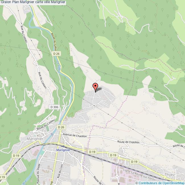 Plan Marignier carte ville Marignier