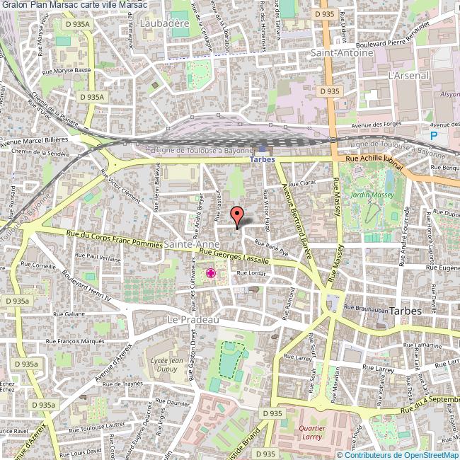 Plan Marsac carte ville Marsac