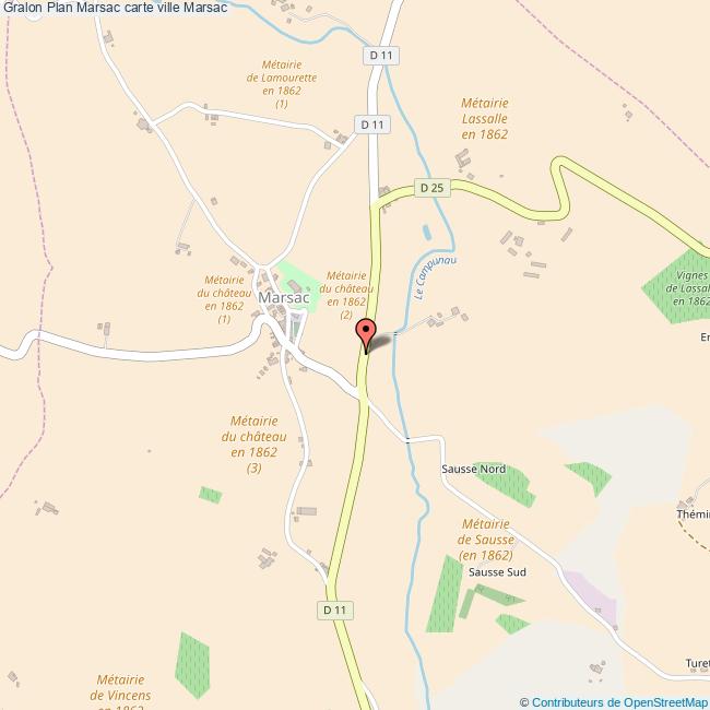 Plan Marsac carte ville Marsac