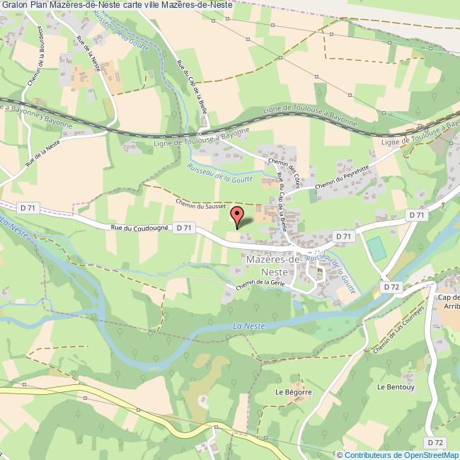 Plan Mazères-de-Neste carte ville Mazères-de-Neste