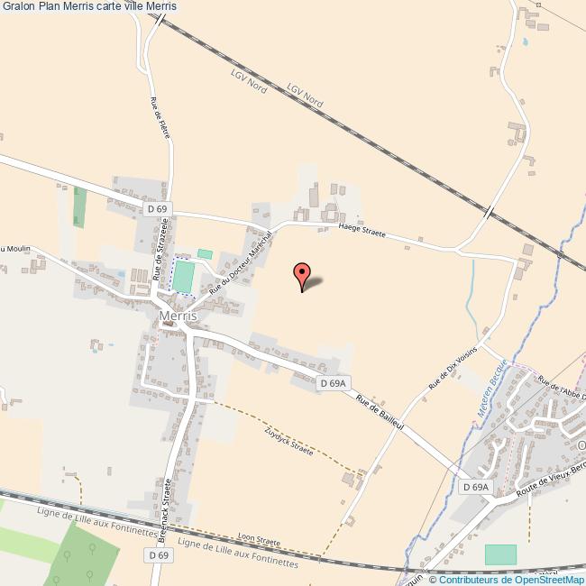 Plan Merris carte ville Merris