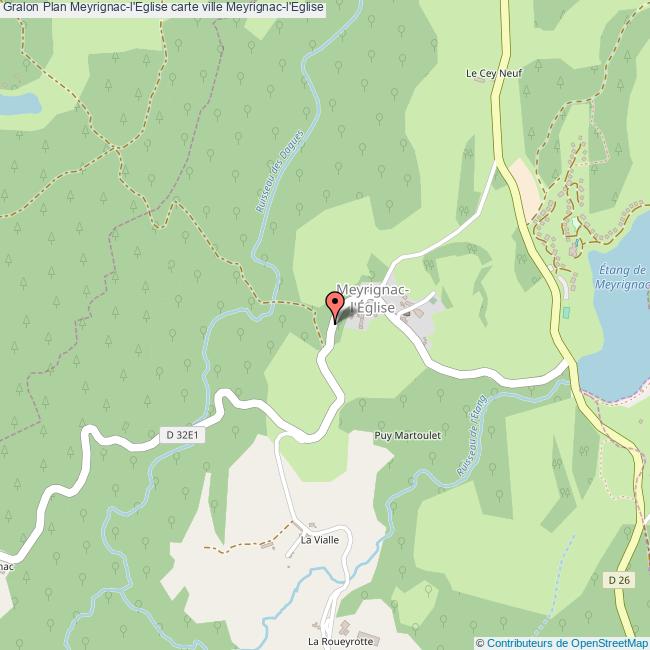 Plan Meyrignac-l'Eglise carte ville Meyrignac-l'Eglise