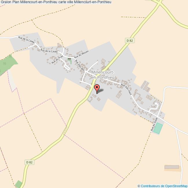 Plan Millencourt-en-Ponthieu carte ville Millencourt-en-Ponthieu