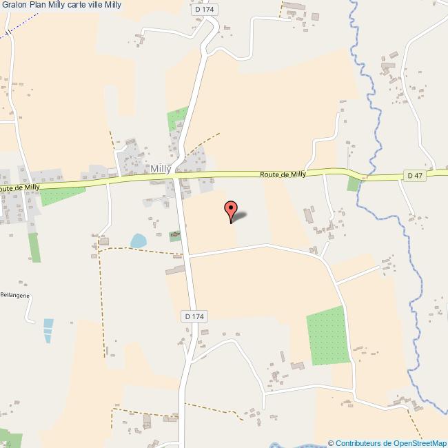 Plan Milly carte ville Milly