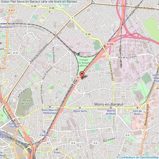 Plan Mons-en-Baroeul carte ville Mons-en-Baroeul