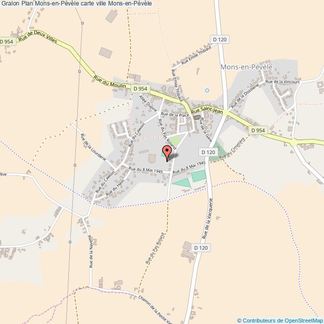 Plan Mons-en-Pévèle carte ville Mons-en-Pévèle
