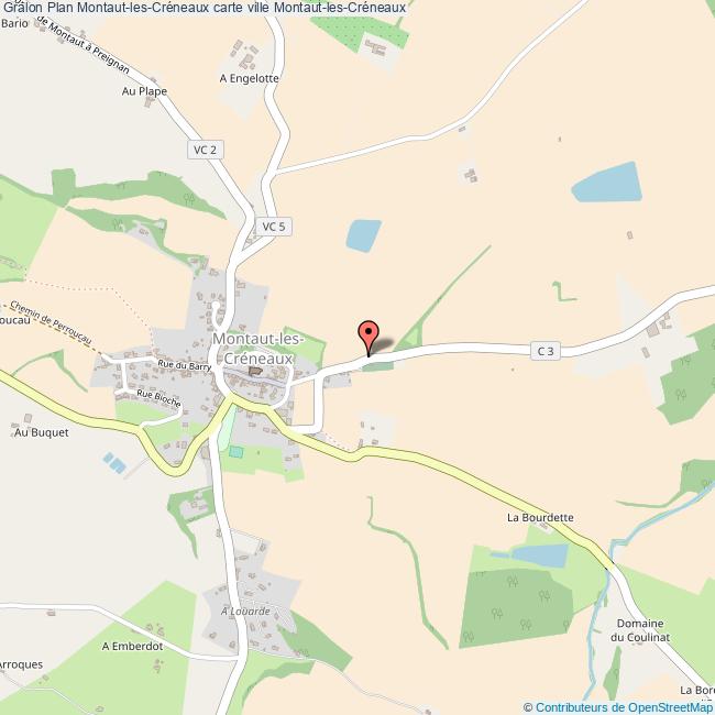 Plan Montaut-les-Créneaux carte ville Montaut-les-Créneaux