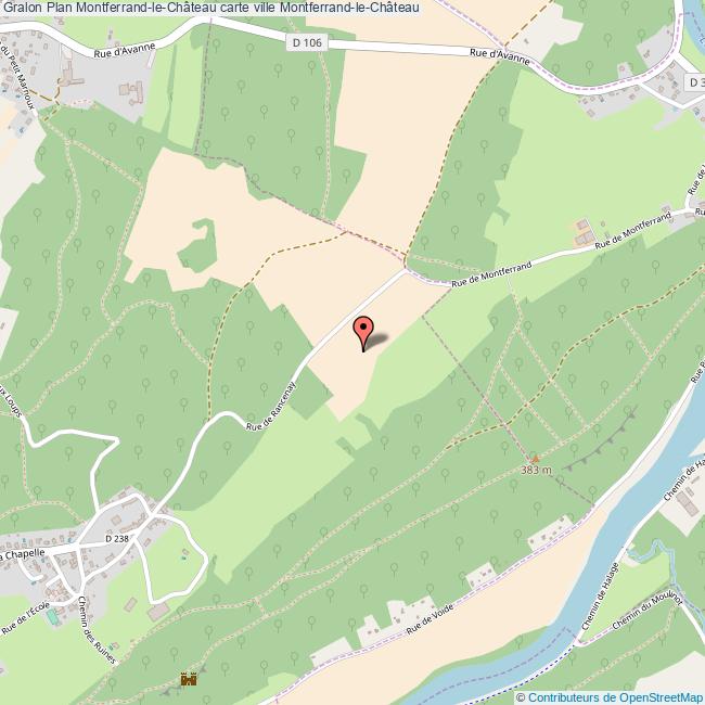 Plan Montferrand-le-Château carte ville Montferrand-le-Château