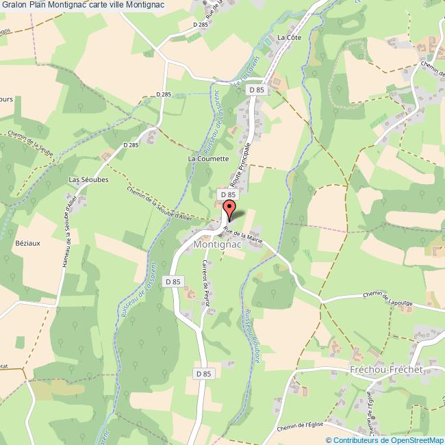 Plan Montignac carte ville Montignac