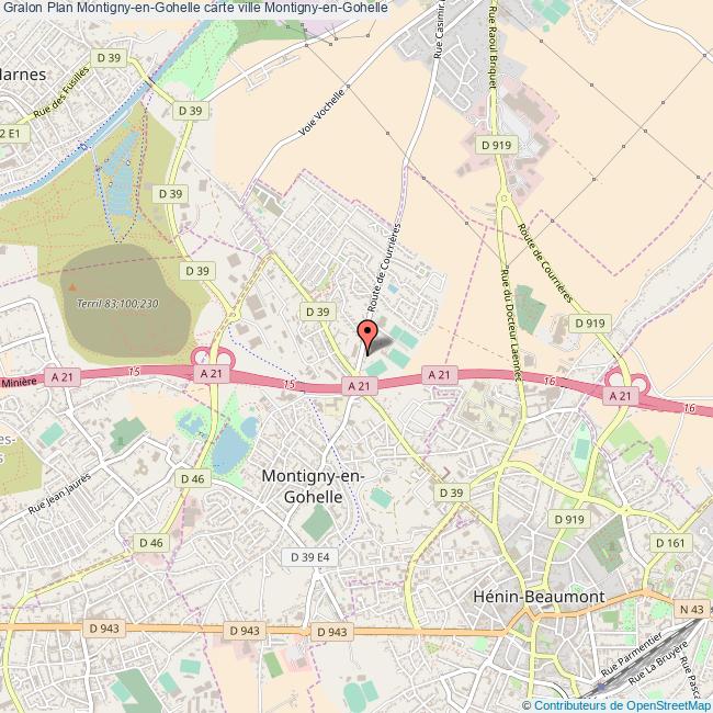 Plan Montigny-en-Gohelle carte ville Montigny-en-Gohelle