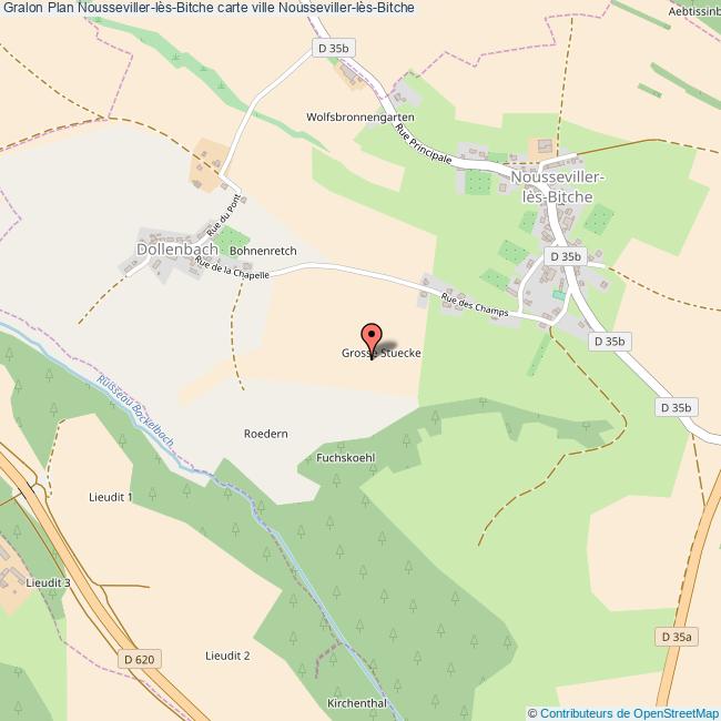 Plan Nousseviller-lès-Bitche carte ville Nousseviller-lès-Bitche
