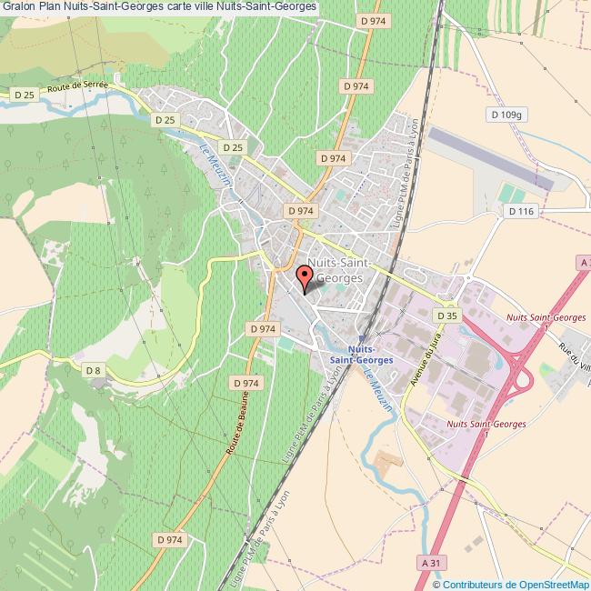 Plan Nuits-Saint-Georges carte ville Nuits-Saint-Georges