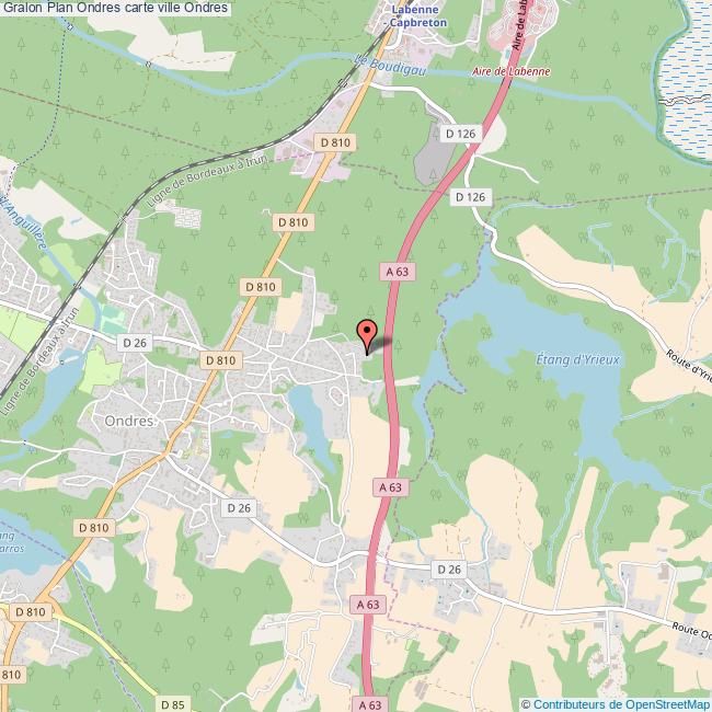 Plan Ondres carte ville Ondres