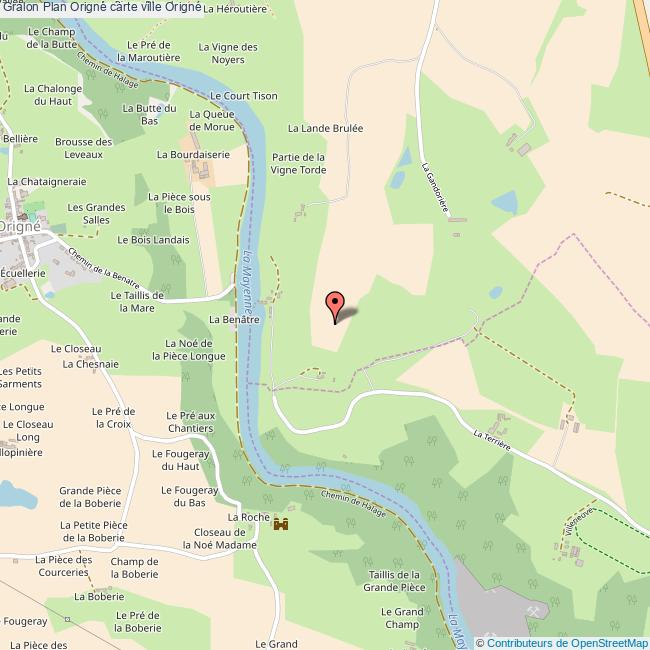 Plan Origné carte ville Origné