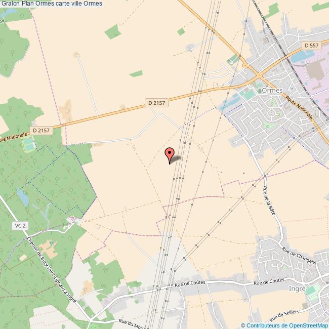 Plan Ormes carte ville Ormes