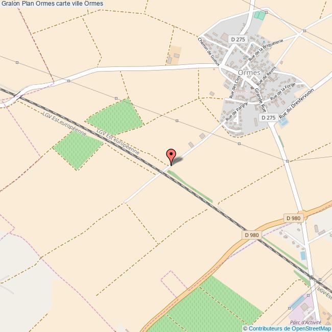 Plan Ormes carte ville Ormes