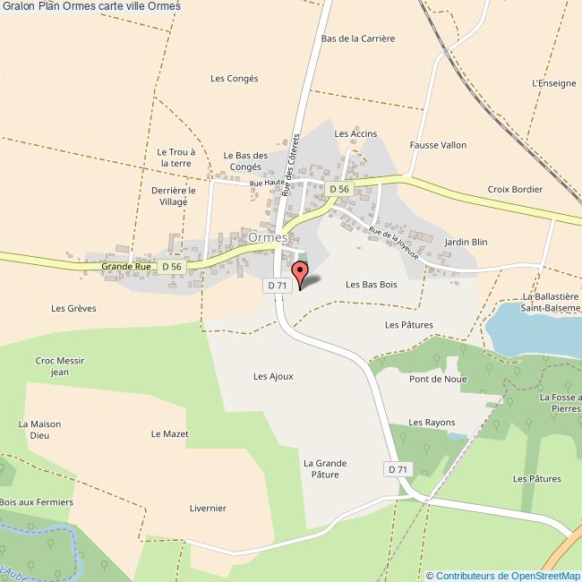Plan Ormes carte ville Ormes