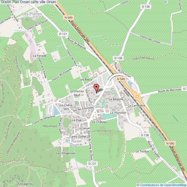 Plan Orsan carte ville Orsan