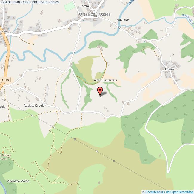 Plan Ossès carte ville Ossès