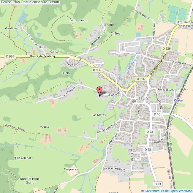 Plan Ossun carte ville Ossun