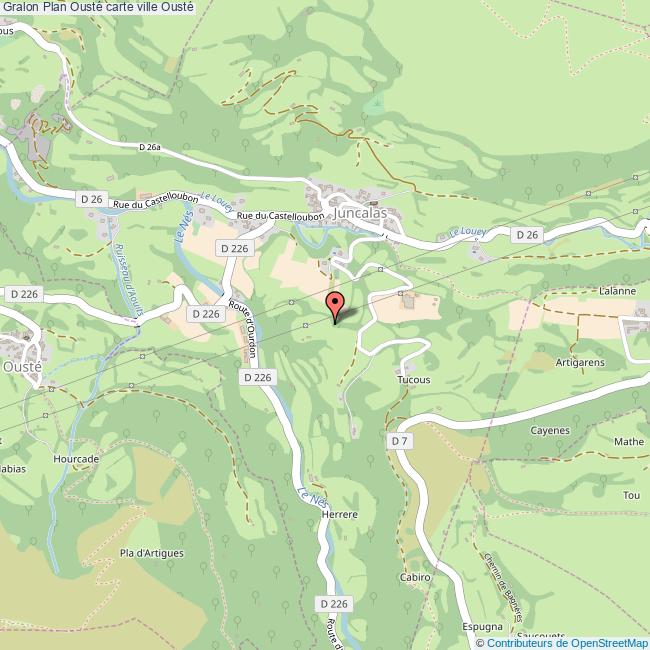 Plan Ousté carte ville Ousté
