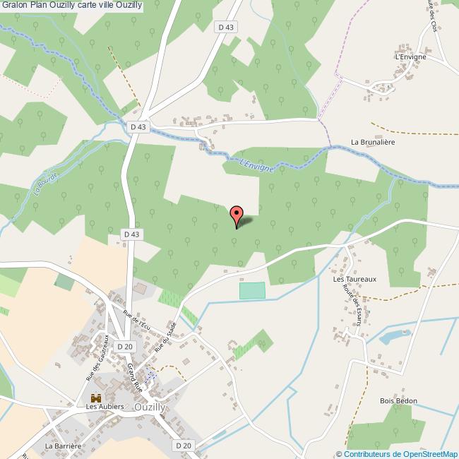 Plan Ouzilly carte ville Ouzilly