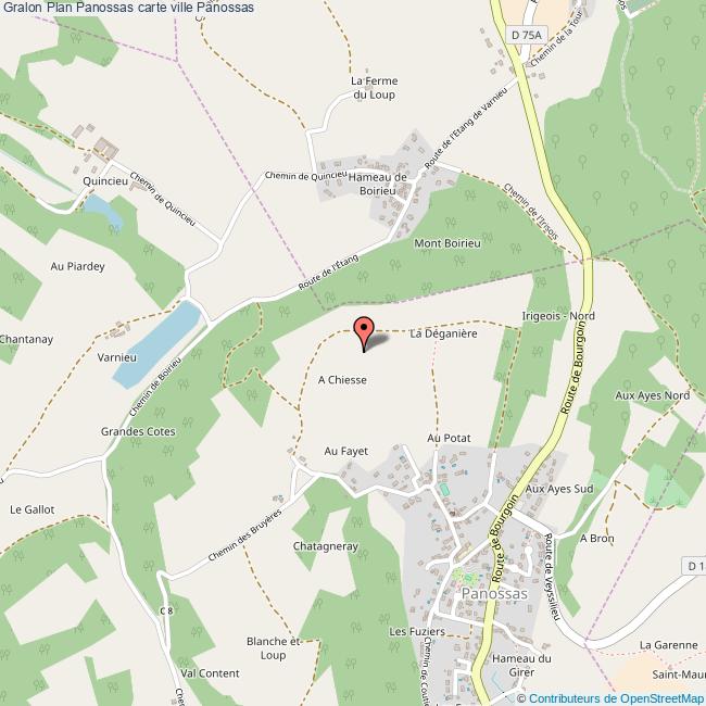 Plan Panossas carte ville Panossas
