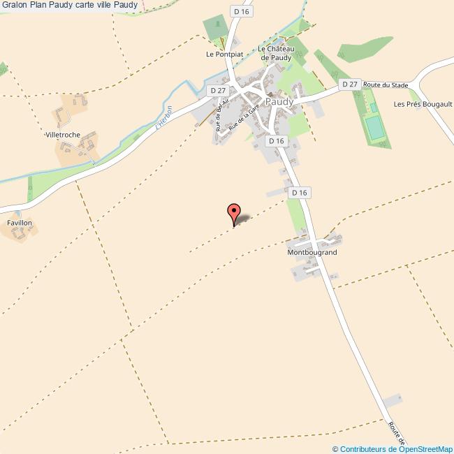 Plan Paudy carte ville Paudy