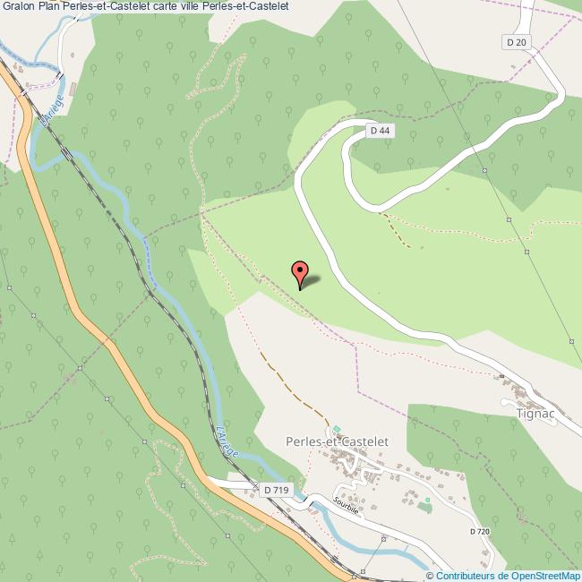 Plan Perles-et-Castelet carte ville Perles-et-Castelet