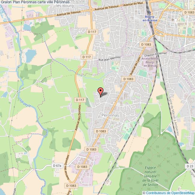 Plan Péronnas carte ville Péronnas