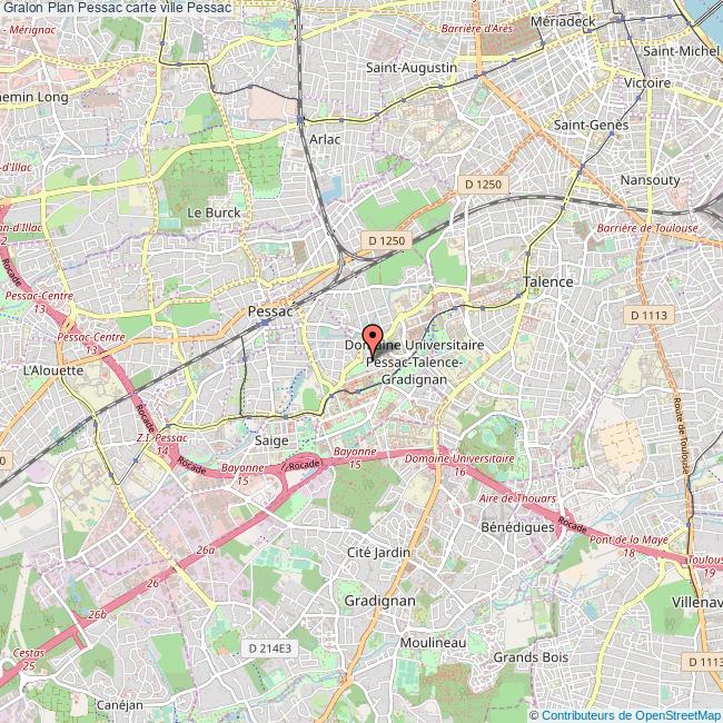 Plan Pessac carte ville Pessac