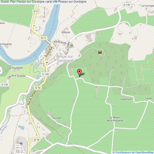 Plan Pessac-sur-Dordogne carte ville Pessac-sur-Dordogne