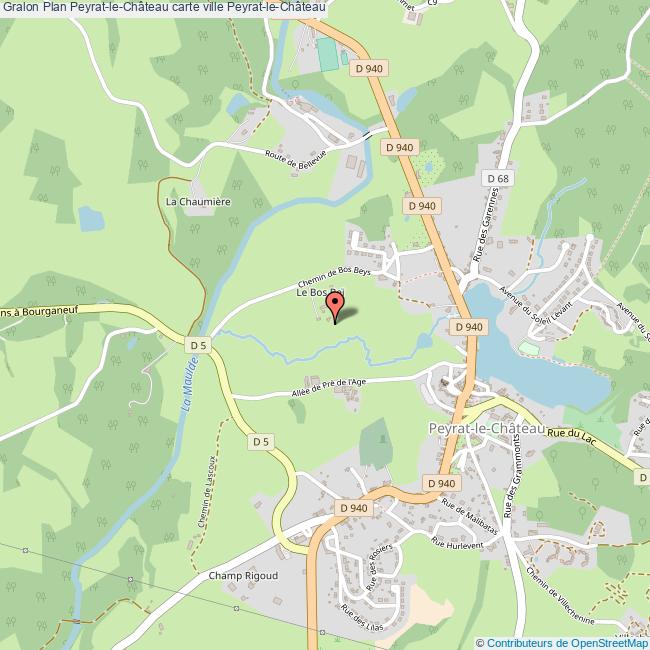 Plan Peyrat-le-Château carte ville Peyrat-le-Château