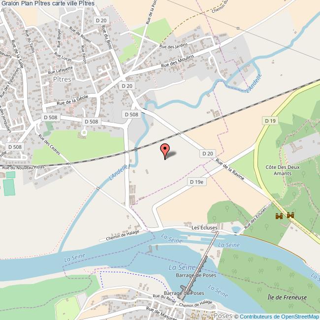 Plan Pîtres carte ville Pîtres