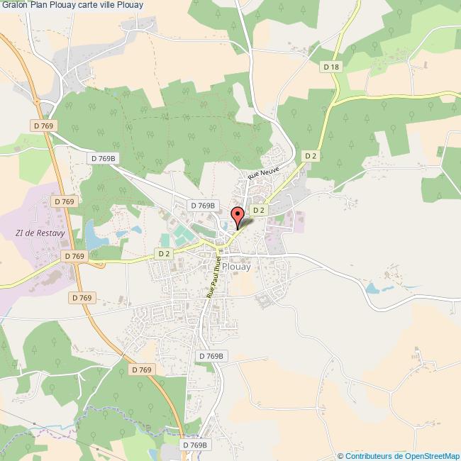 Plan Plouay carte ville Plouay